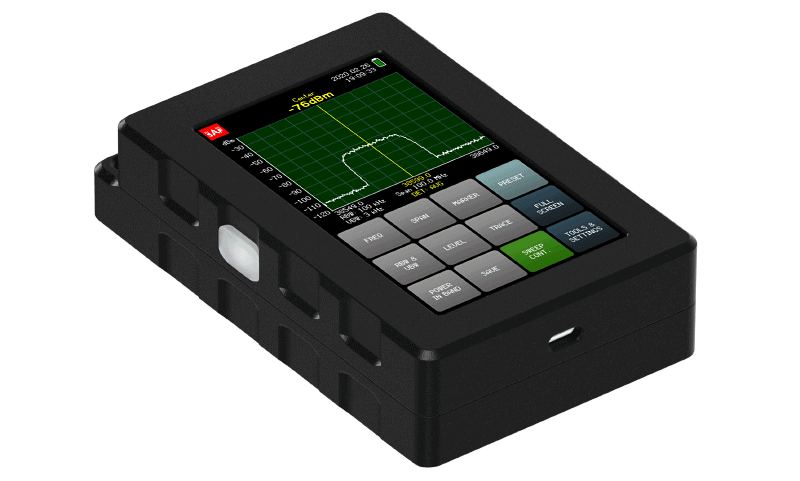 Ultra-portable 300MHz to 87GHz handheld swept-tuned spectrum analyzer.